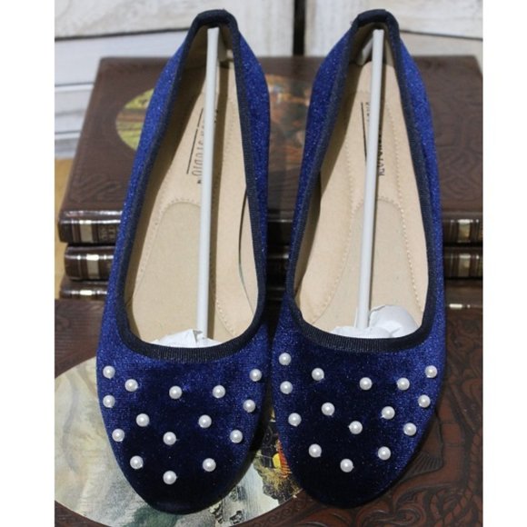Shoes | Salon Studio Shoes For Womans Color Blue With White Pearls ...